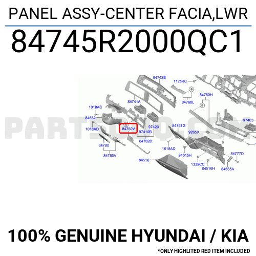 PANEL ASSY-CENTER FACIA,LWR 84745R2000QC1 | Hyundai / KIA Parts | PartSouq