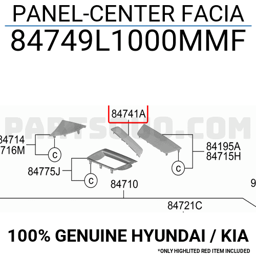 PANEL-CENTER FACIA 84749L1000MMF | Hyundai / KIA Parts | PartSouq