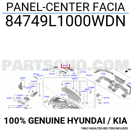 PANEL-CENTER FACIA 84749L1000WDN | Hyundai / KIA Parts | PartSouq