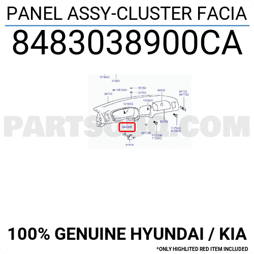 PANEL ASSY-CLUSTER FACIA 8483038900CA | Hyundai / KIA Parts | PartSouq
