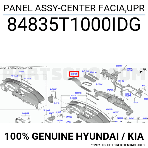 PANEL ASSY-CENTER FACIA,UPR 84835T1000IDG | Hyundai / KIA Parts | PartSouq