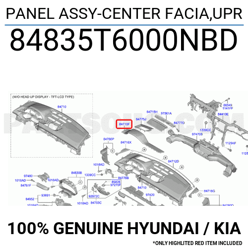 PANEL ASSY-CENTER FACIA,UPR 84835T6000NBD | Hyundai / KIA Parts | PartSouq