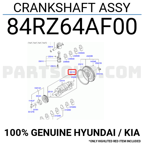 CRANKSHAFT ASSY 84RZ64AF00 | Hyundai / KIA Parts | PartSouq