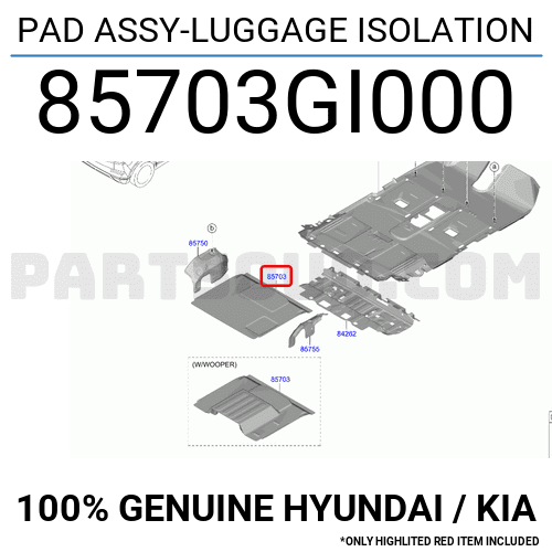 PAD ASSY-LUGGAGE ISOLATION 85703GI000 | Hyundai / KIA Parts | PartSouq