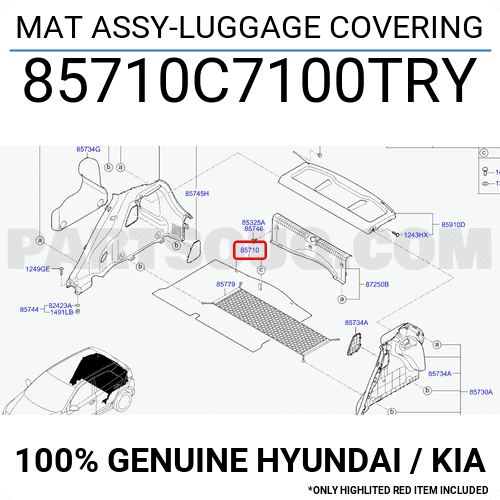 MAT ASSY-LUGGAGE COVERING 85710C7100TRY | Hyundai / KIA Parts | PartSouq