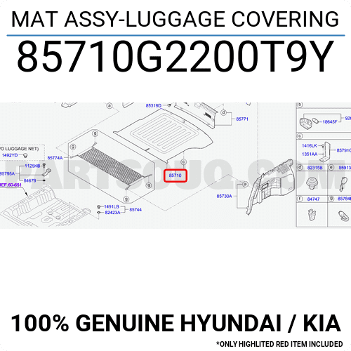 MAT ASSY-LUGGAGE COVERING 85710G2200T9Y | Hyundai / KIA Parts | PartSouq