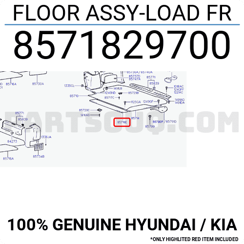 FLOOR ASSY-LOAD FR 8571829700 | Hyundai / KIA Parts | PartSouq