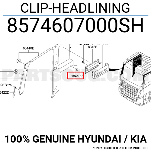 CLIP-HEADLINING 8574607000SH | Hyundai / KIA Parts | PartSouq