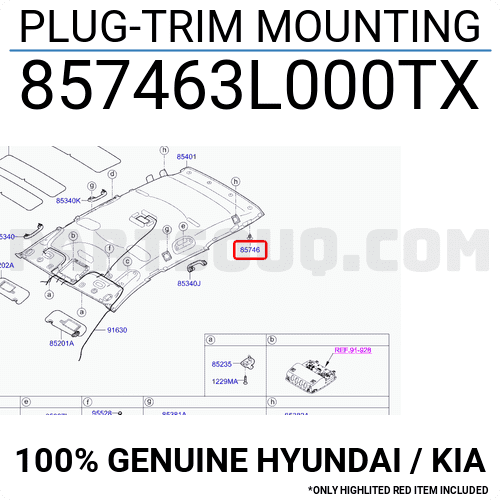 PLUG-TRIM MOUNTING 857463L000TX | Hyundai / KIA Parts | PartSouq