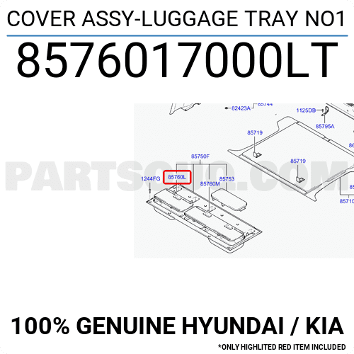 COVER ASSY-LUGGAGE TRAY NO1 8576017000LT | Hyundai / KIA Parts | PartSouq