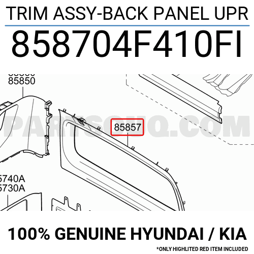 TRIM ASSY-BACK PANEL UPR 858704F410FI | Hyundai / KIA Parts | PartSouq