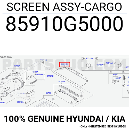 SCREEN ASSY-CARGO 85910G5000 | Hyundai / KIA Parts | PartSouq