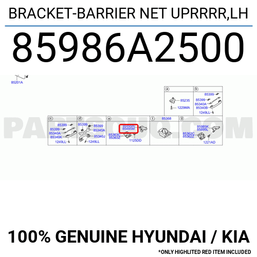 BRACKET-BARRIER NET UPRRRR,LH 85986A2500 | Hyundai / KIA Parts | PartSouq