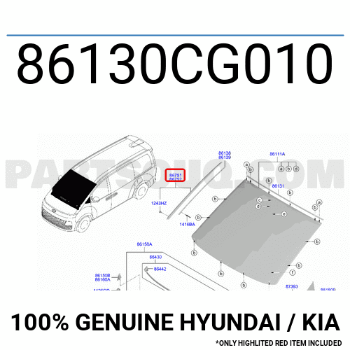 GARNISH ASSY, LH 86130CG010 | Hyundai / KIA Parts | PartSouq