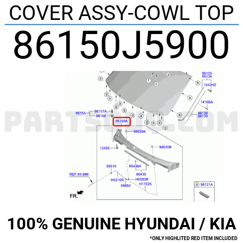 COVER ASSY-COWL TOP 86150J5900 | Hyundai / KIA Parts | PartSouq
