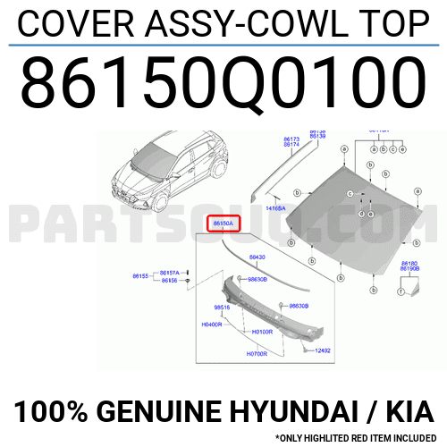 COVER ASSY-COWL TOP 86150Q0100 | Hyundai / KIA Parts | PartSouq