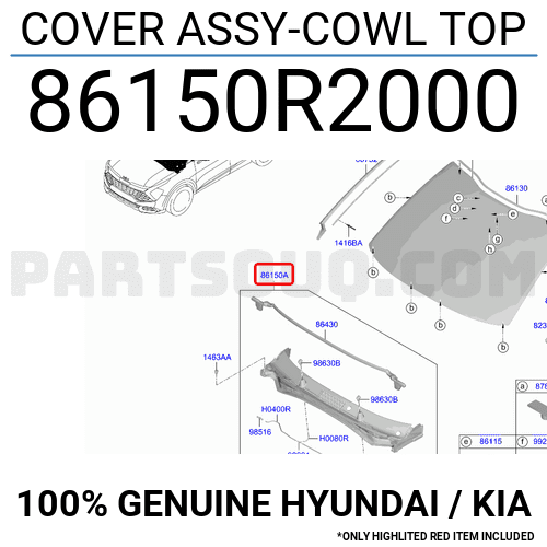 COVER ASSY-COWL TOP 86150R2000 | Hyundai / KIA Parts | PartSouq
