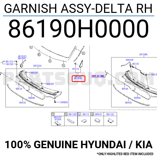 GARNISH ASSY-DELTA RH 86190H0000 | Hyundai / KIA Parts | PartSouq