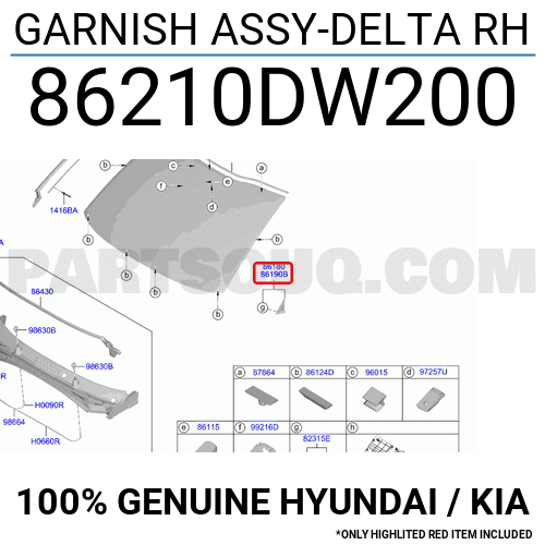 GARNISH ASSY-DELTA RH 86210DW200 | Hyundai / KIA Parts | PartSouq