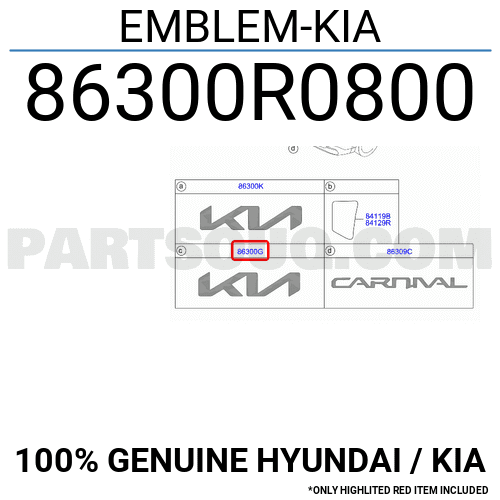 EMBLEM-KIA 86300R0800 | Hyundai / KIA Parts | PartSouq