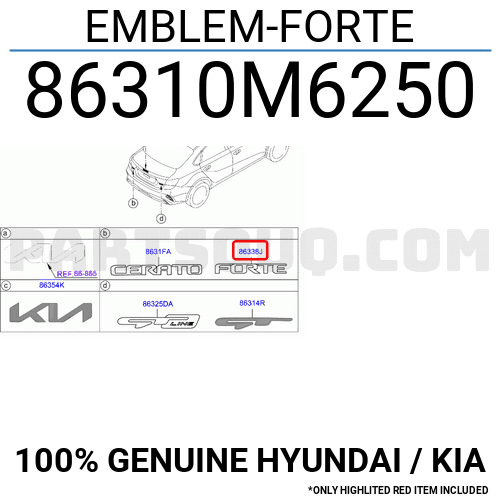 EMBLEM-FORTE 86310M6250 | Hyundai / KIA Parts | PartSouq