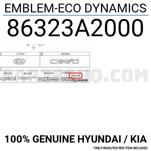 EMBLEM-ECO DYNAMICS 86323A2000 | Hyundai / KIA Parts | PartSouq