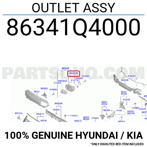OUTLET ASSY 86341Q4000 | Hyundai / KIA Parts | PartSouq