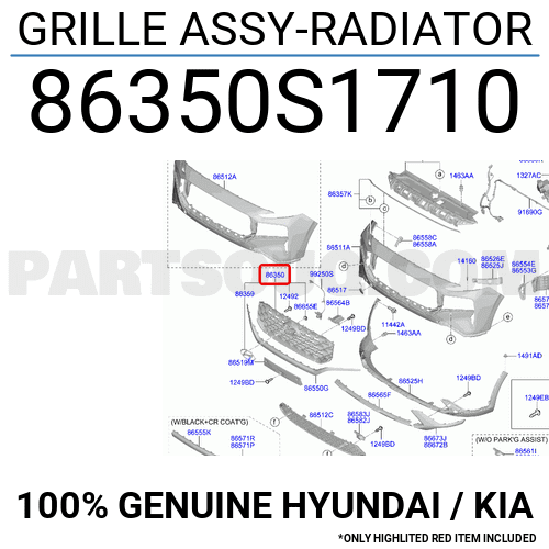 GRILLE ASSY-RADIATOR 86350S1710 | Hyundai / KIA Parts | PartSouq