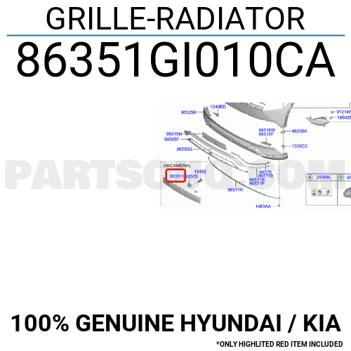 GRILLE-RADIATOR 86351GI010CA | Hyundai / KIA Parts | PartSouq