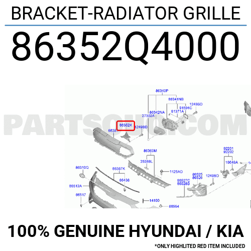 BRACKET-RADIATOR GRILLE 86352Q4000 | Hyundai / KIA Parts | PartSouq