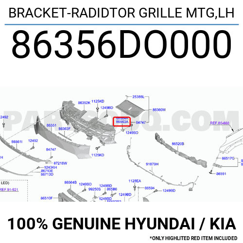 BRACKET-RADIDTOR GRILLE MTG,LH 86356DO000 | Hyundai / KIA Parts | PartSouq