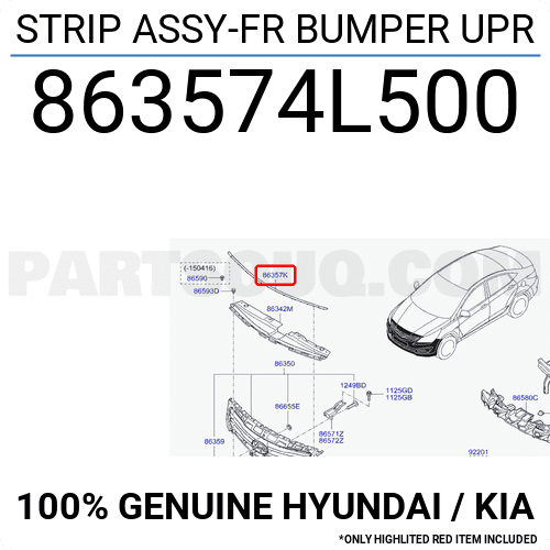 STRIP ASSY-FR BUMPER UPR 863574L500 | Hyundai / KIA Parts | PartSouq