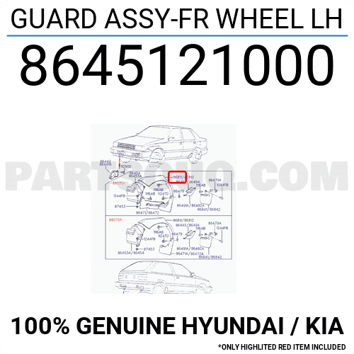 GUARD ASSY-FR WHEEL LH 8645121000 | Hyundai / KIA Parts | PartSouq