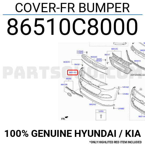 COVER-FR BUMPER 86510C8000 | Hyundai / KIA Parts | PartSouq
