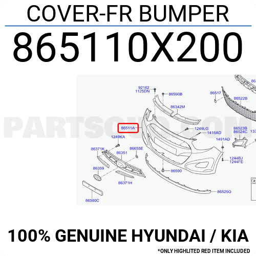COVER-FR BUMPER 865110X200 | Hyundai / KIA Parts | PartSouq