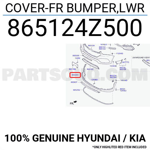 COVER-FR BUMPER,LWR 865124Z500 | Hyundai / KIA Parts | PartSouq