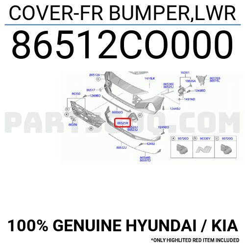 COVER-FR BUMPER,LWR 86512CO000 | Hyundai / KIA Parts | PartSouq