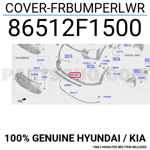 COVER-FRBUMPERLWR 86512F1500 | Hyundai / KIA Parts | PartSouq