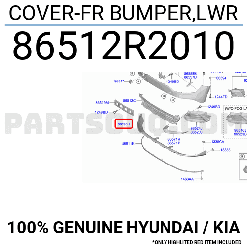 COVER-FR BUMPER,LWR 86512R2010 | Hyundai / KIA Parts | PartSouq