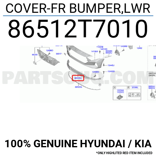COVER-FR BUMPER,LWR 86512T7010 | Hyundai / KIA Parts | PartSouq