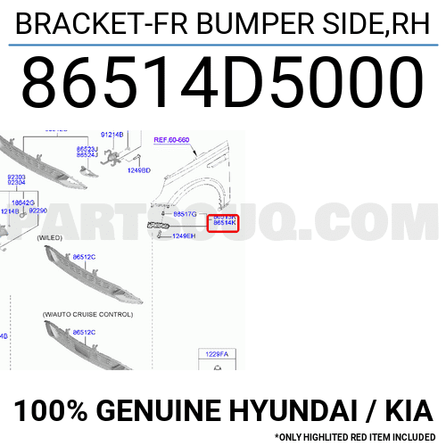 BRACKET-FR BUMPER SIDE,RH 86514D5000 | Hyundai / KIA Parts | PartSouq