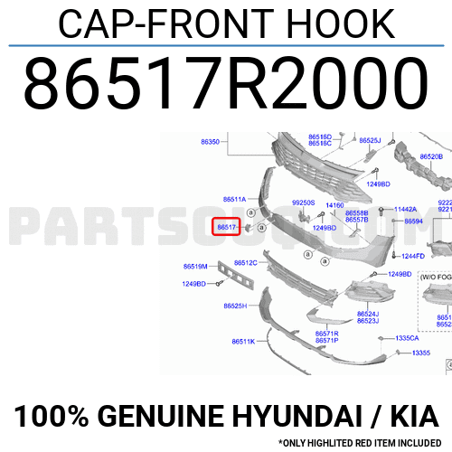 CAP-FRONT HOOK 86517R2000 | Hyundai / KIA Parts | PartSouq