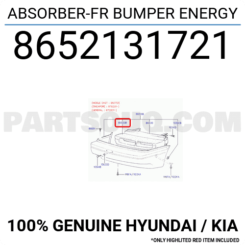 ABSORBER-FR BUMPER ENERGY 8652131721 | Hyundai / KIA Parts | PartSouq