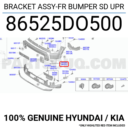 BRACKET ASSY-FR BUMPER SD UPR 86525DO500 | Hyundai / KIA Parts | PartSouq