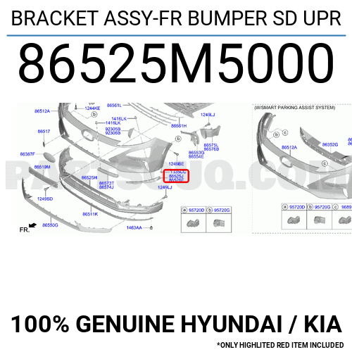 BRACKET ASSY-FR BUMPER SD UPR 86525M5000 | Hyundai / KIA Parts | PartSouq