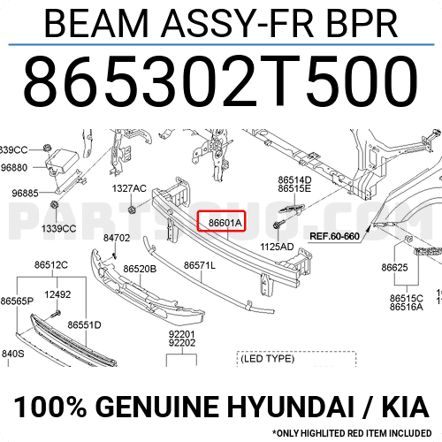 BEAM ASSY-FR BPR 865302T500 | Hyundai / KIA Parts | PartSouq