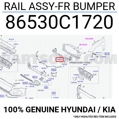 RAIL ASSY-FR BUMPER 86530C1720 | Hyundai / KIA Parts | PartSouq