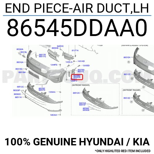 END PIECE-AIR DUCT,LH 86545DDAA0 | Hyundai / KIA Parts | PartSouq