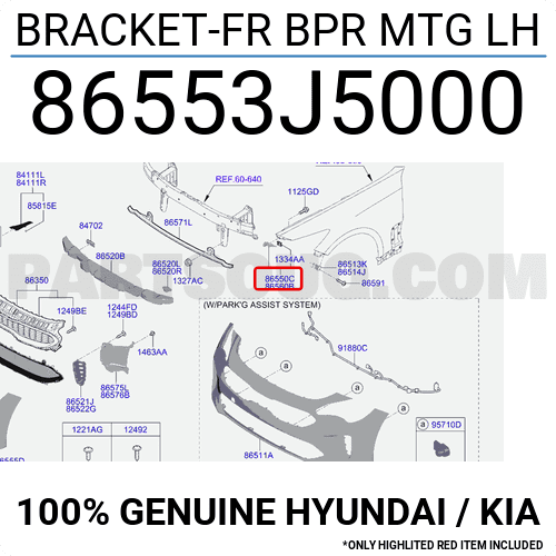 BRACKET-FR BPR MTG LH 86553J5000 | Hyundai / KIA Parts | PartSouq