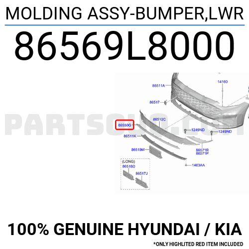 MOLDING ASSY-BUMPER,LWR 86569L8000 | Hyundai / KIA Parts | PartSouq